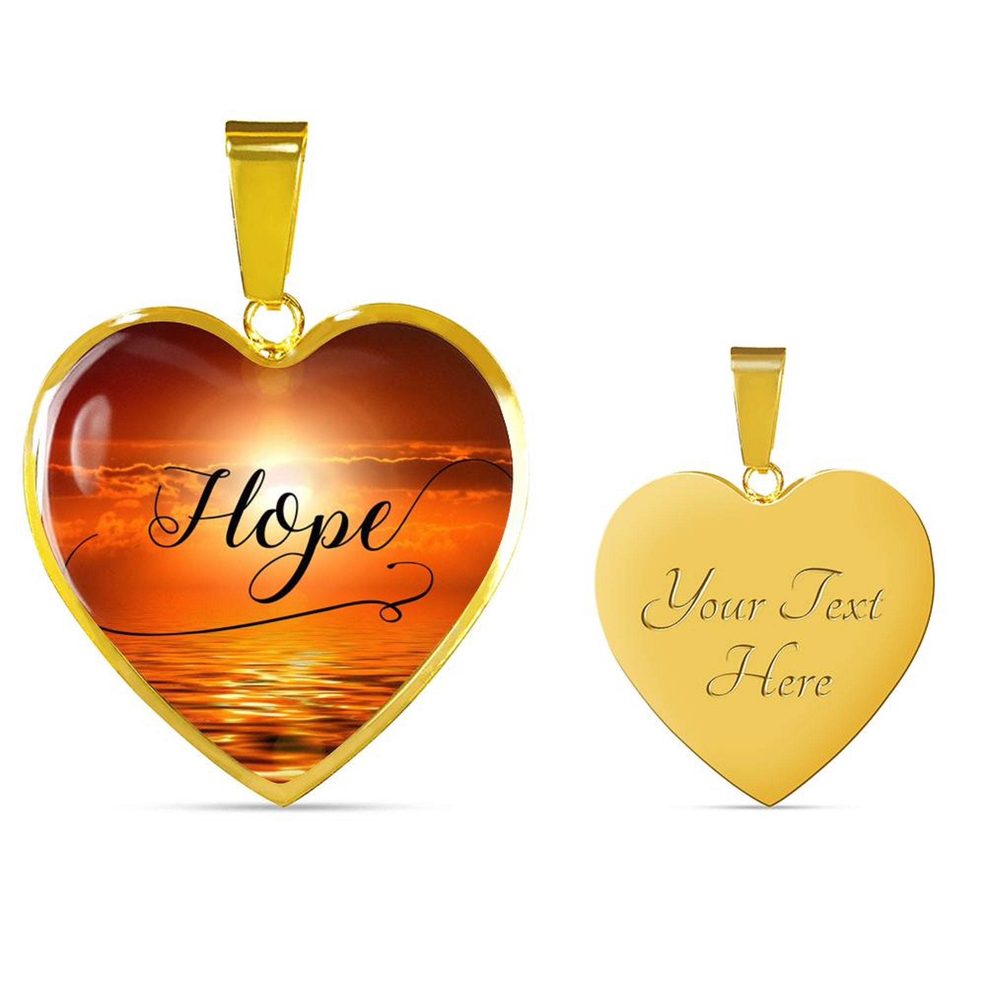 Hope Necklace, Christian Jewelry, Heart Pendant Necklace, Bible Verse ...