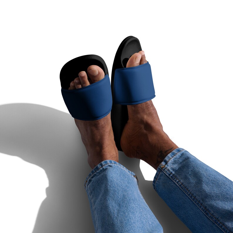 Stylish Men's Blue Slides, Perfect Summer Outdoor Footwear for Men ...