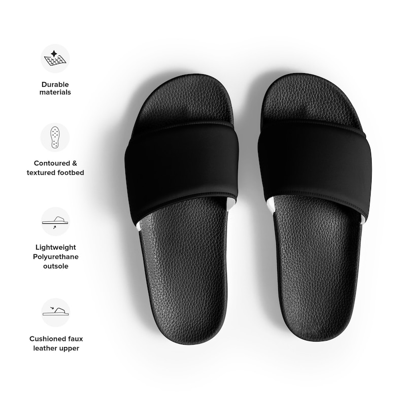 Men's Black Slides, Comfortable and Stylish Mens Slides, Perfect for ...