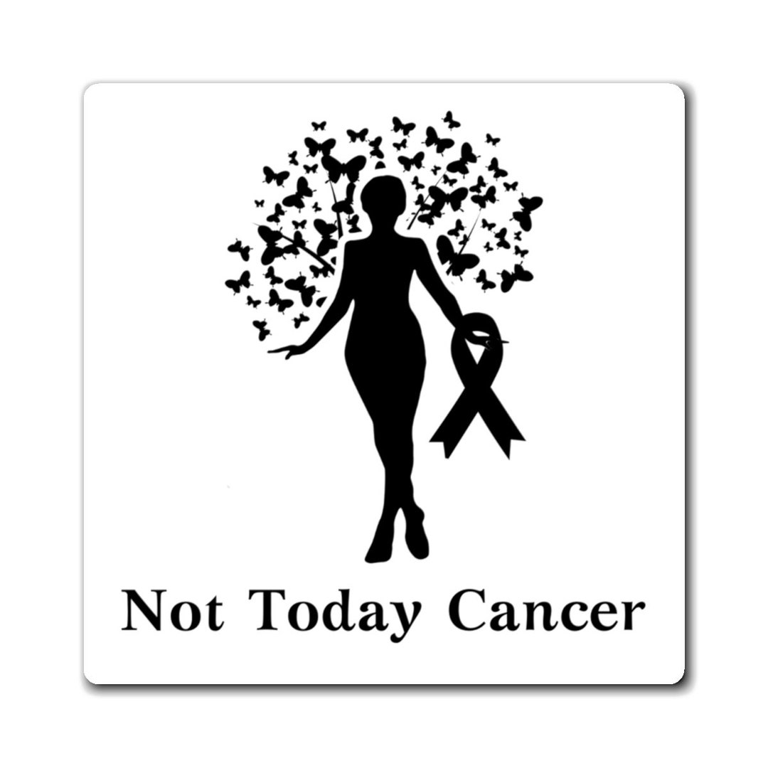 Skin Cancer Magnet, Not Today Cancer Message With Black Ribbon, Support ...