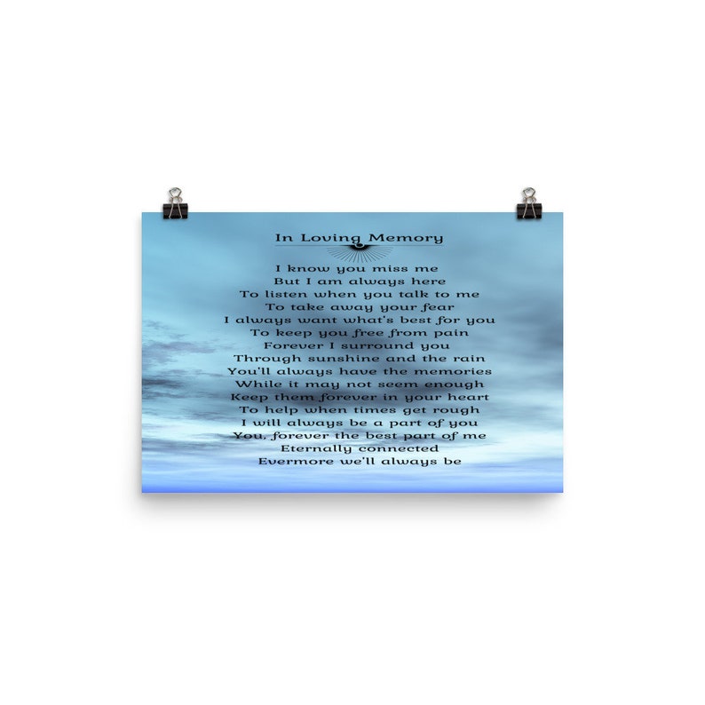 In Loving Memory Loss of Loved One With Sympathy Grief Gift Memorial ...