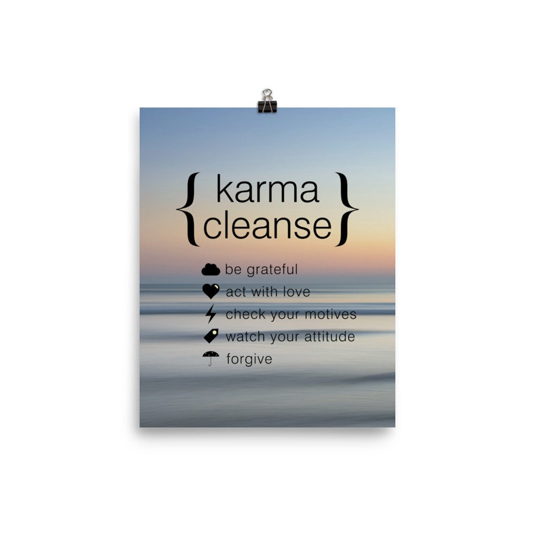 Karma Cleanse, Yoga Art, Karma Wall Art, Karma Checklist Poster - Etsy