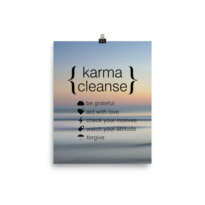 Karma Cleanse, Yoga Art, Karma Wall Art, Karma Checklist Poster - Etsy