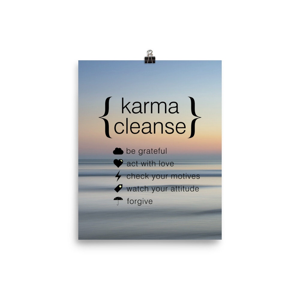 Karma Cleanse, Yoga Art, Karma Wall Art, Karma Checklist Poster - Etsy