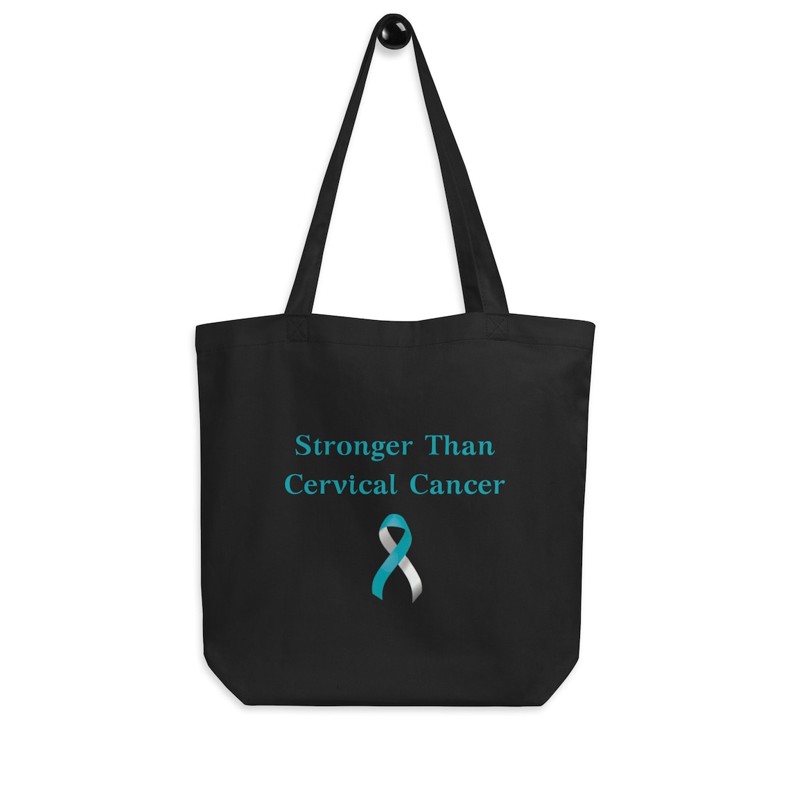 Stronger Than Cervical Cancer Canvas Eco Tote Bag, Cervical Cancer ...