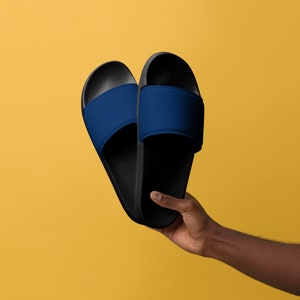 Stylish Men's Blue Slides, Perfect Summer Outdoor Footwear for Men ...