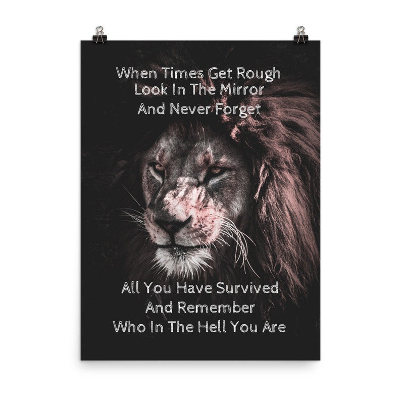 Inspirational Motivational Poster Animal Theme Lion Poster - Etsy