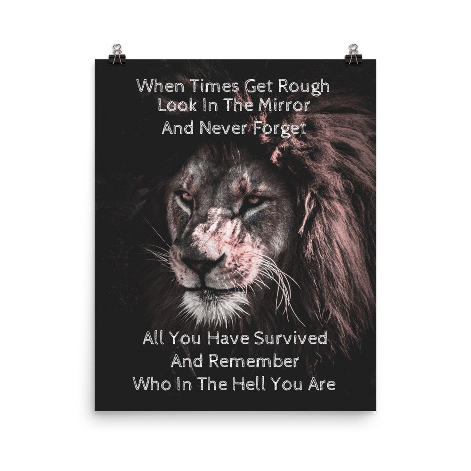 Inspirational Motivational Poster Animal Theme Lion Poster - Etsy