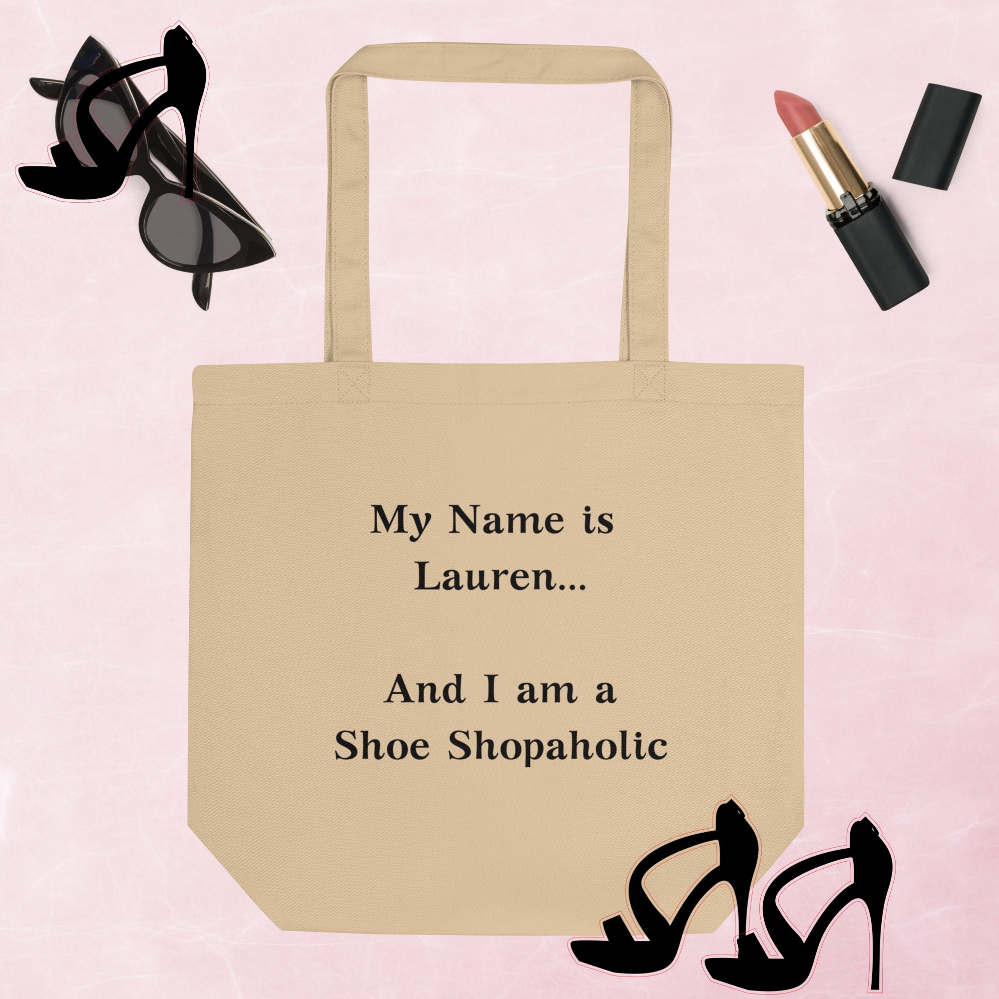 Custom Shoe Addicts Eco-friendly Personalized Tote, Shoe Lover Tote Bag ...