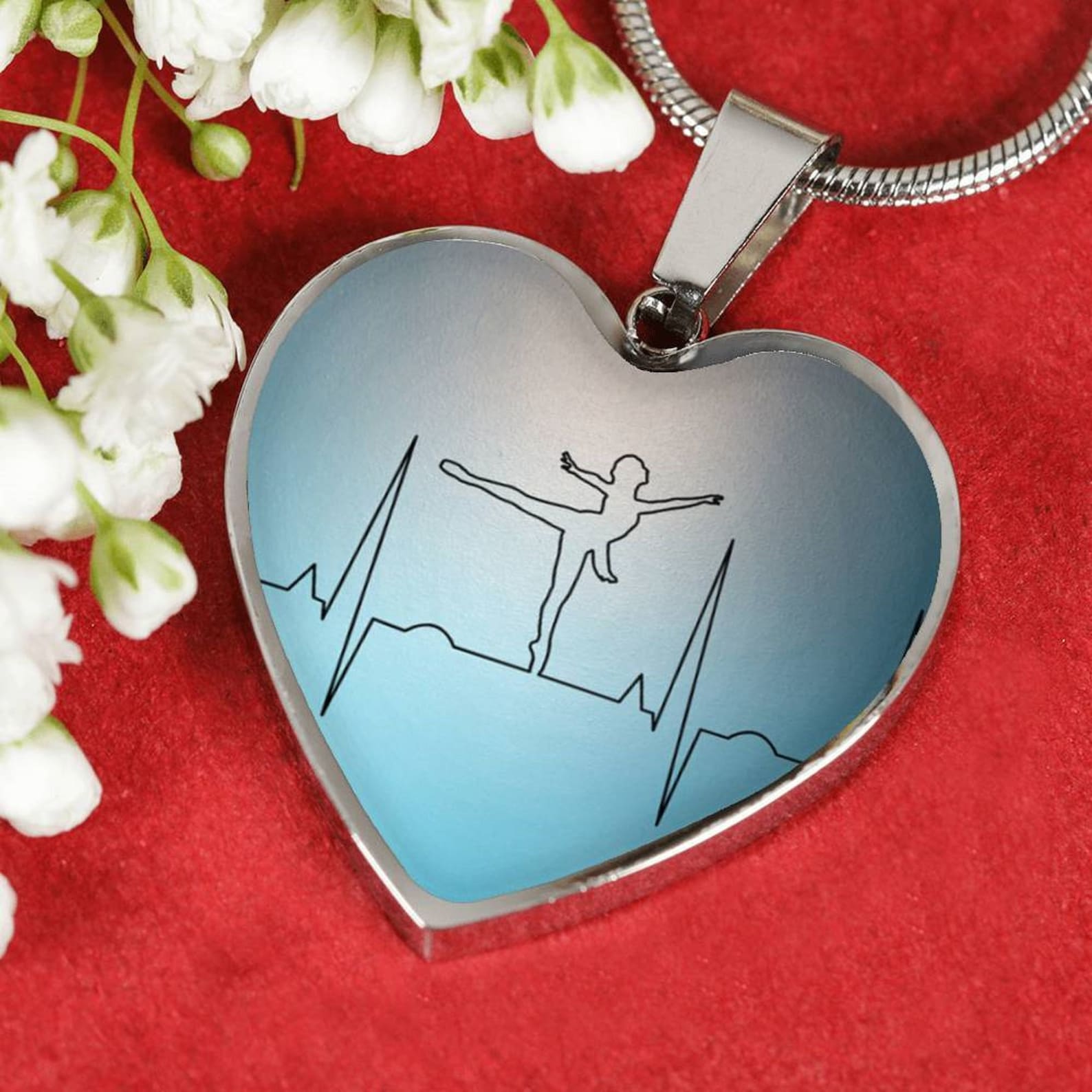 Ballerina Heart Pendant Ballerina Heartbeat Design Necklace - Etsy