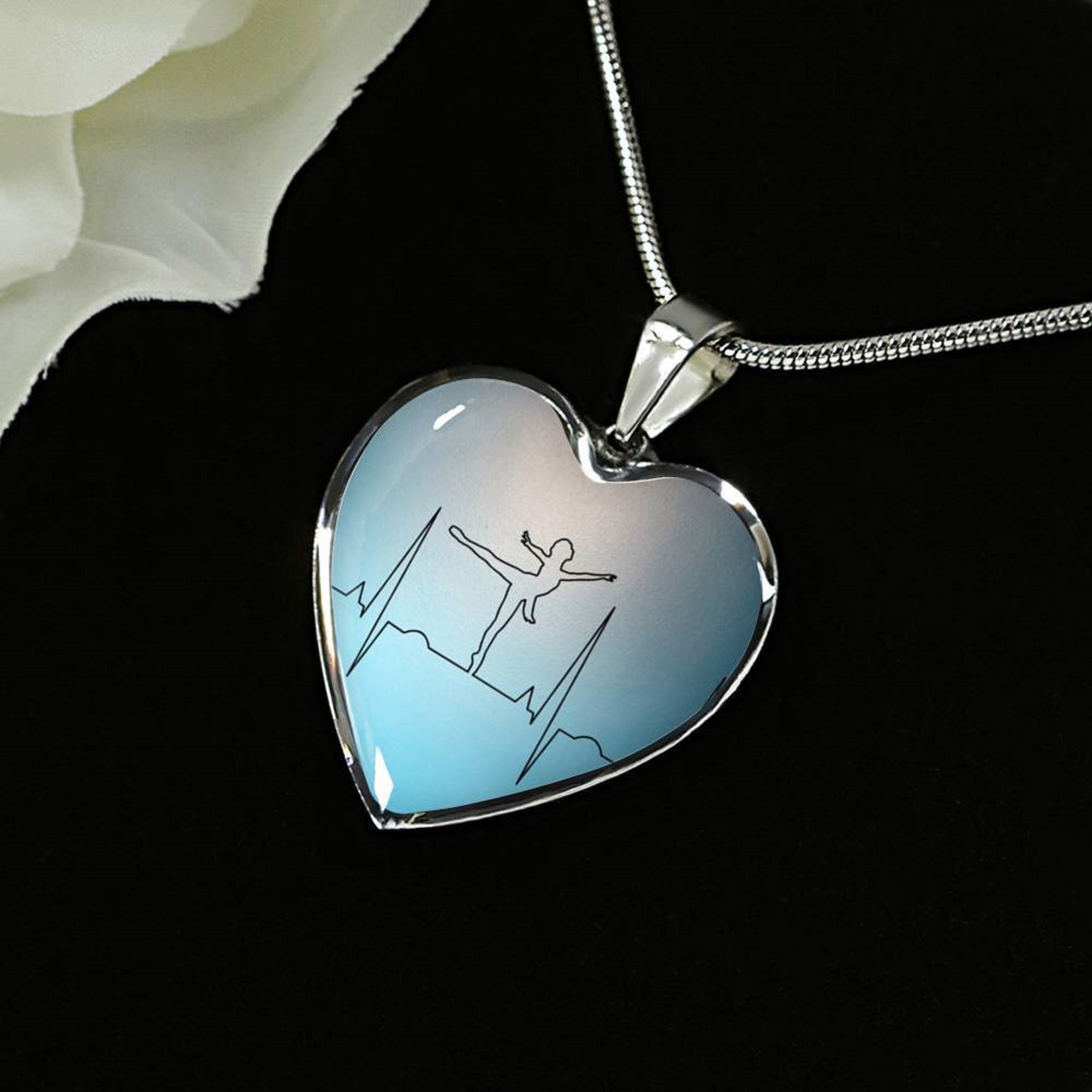 Ballerina Heart Pendant Ballerina Heartbeat Design Necklace - Etsy