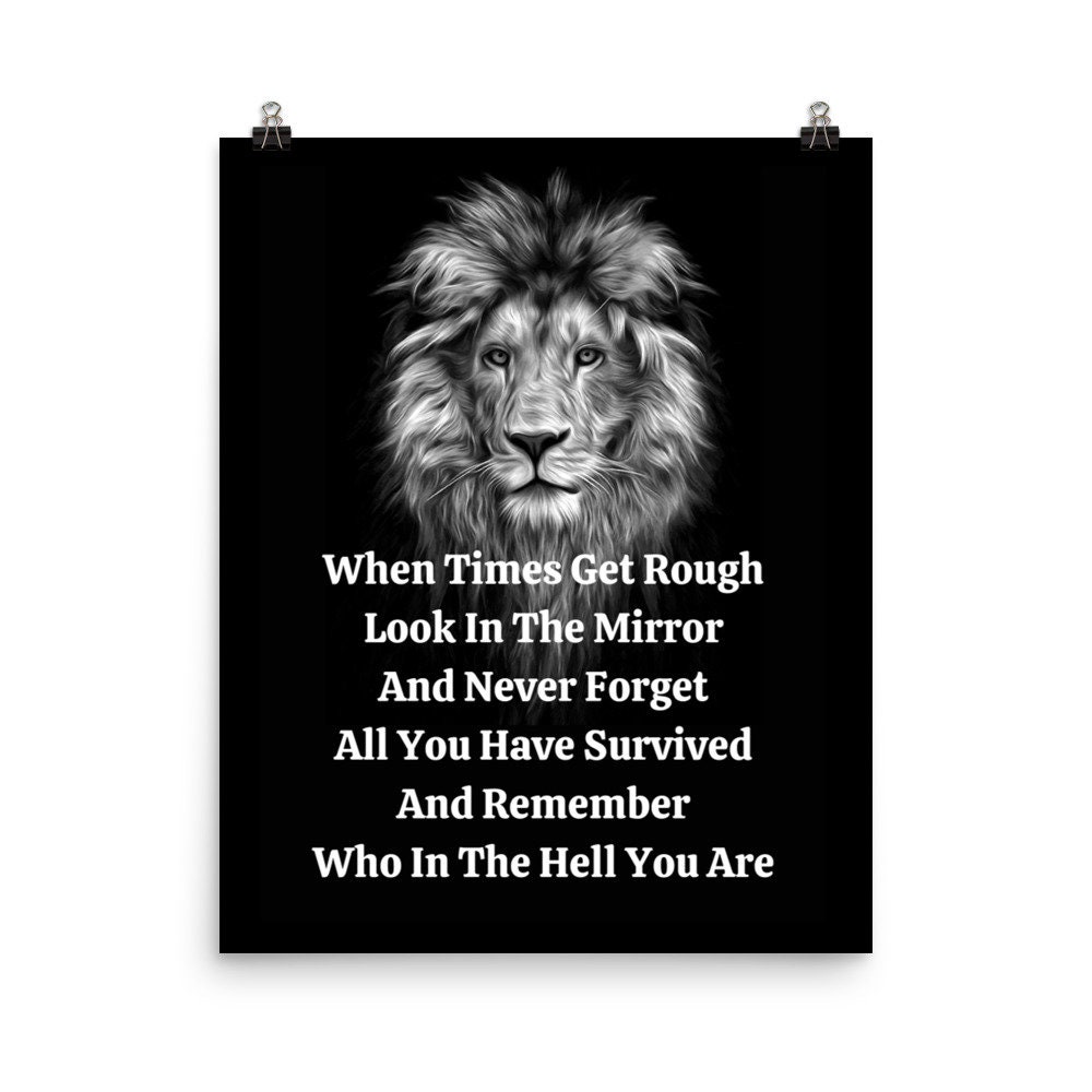 Inspirational Motivational Poster Animal Theme Lion Poster - Etsy