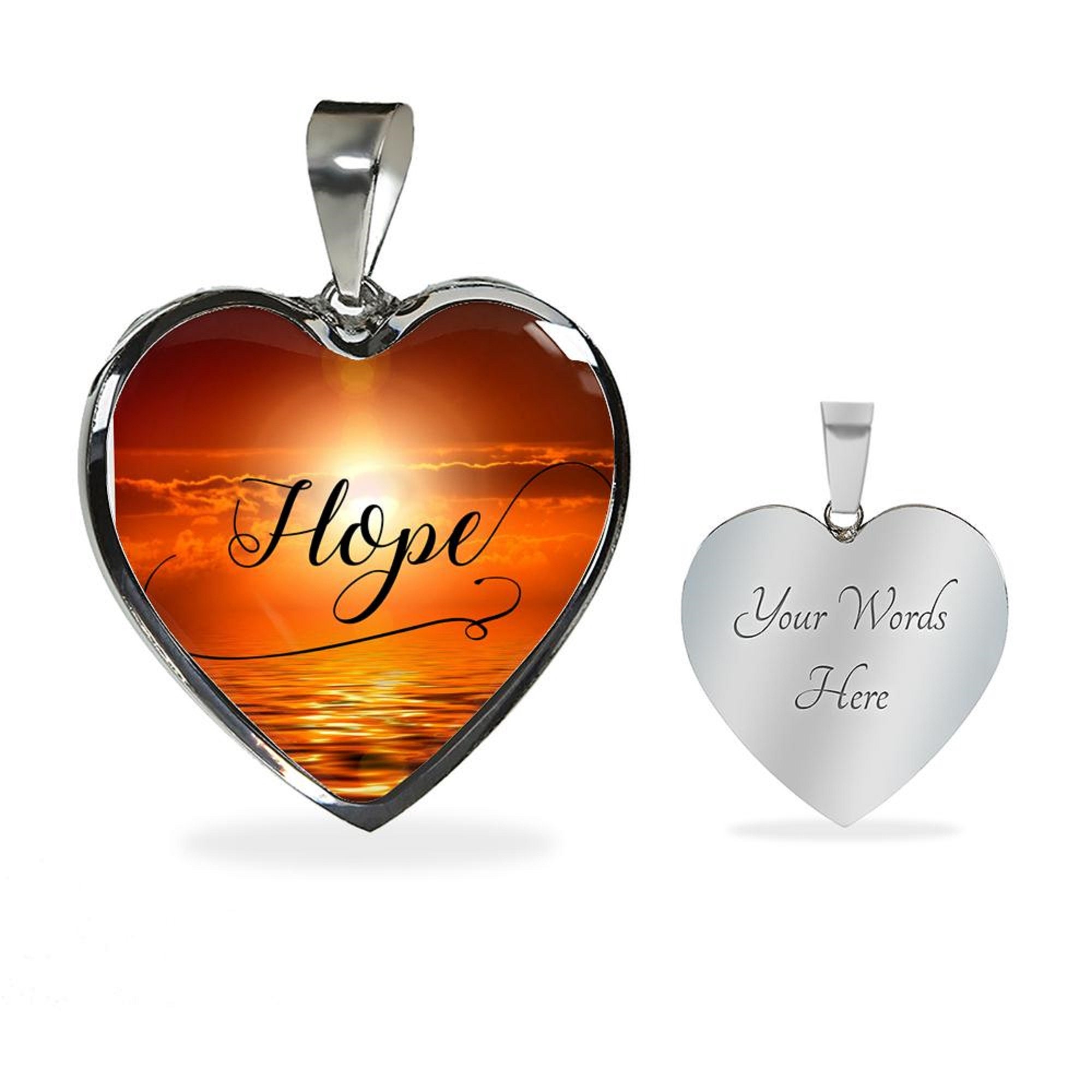 Hope Necklace, Christian Jewelry, Heart Pendant Necklace, Bible Verse ...