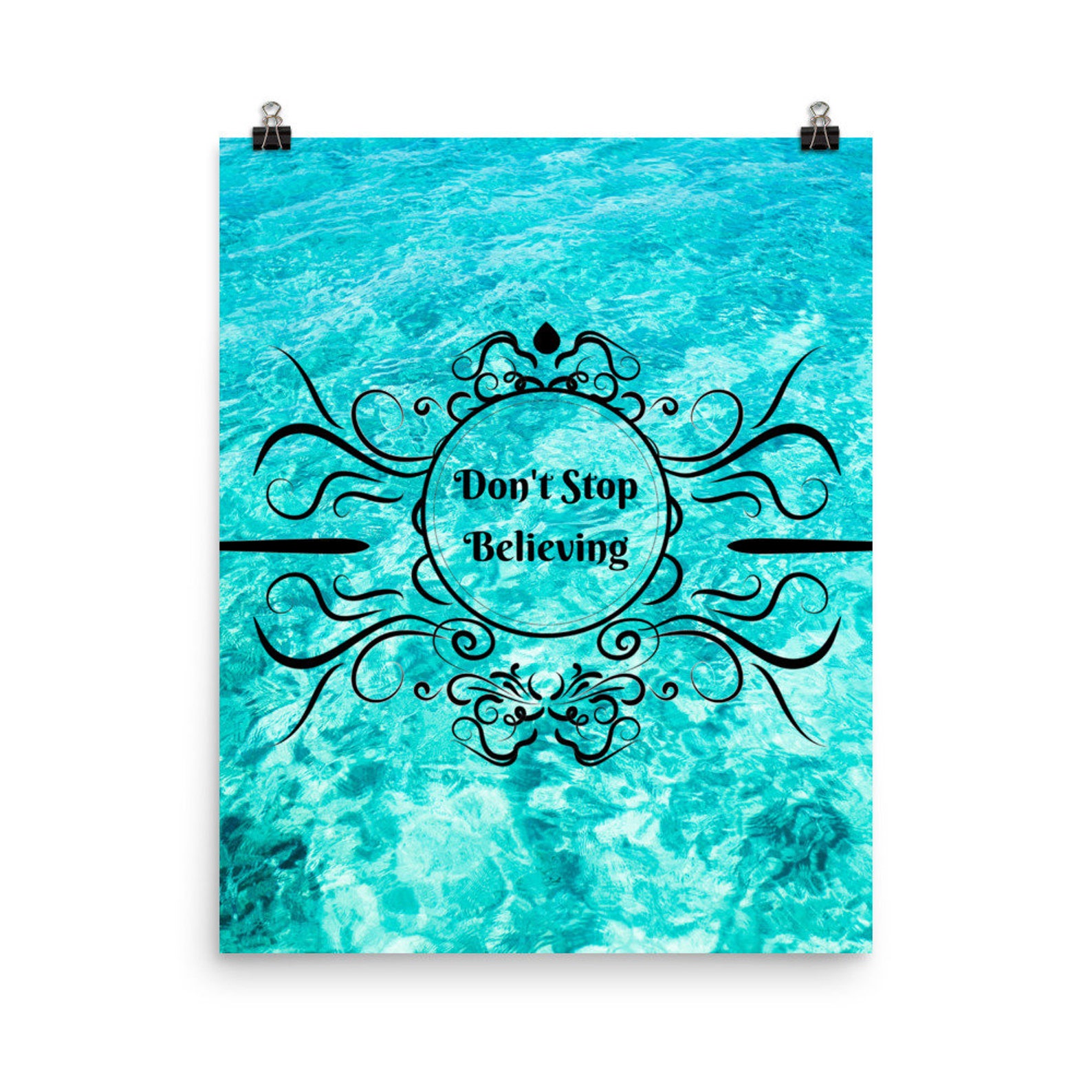 Don't Stop Believing Inspirational Quote Design for Strength Poster - Etsy