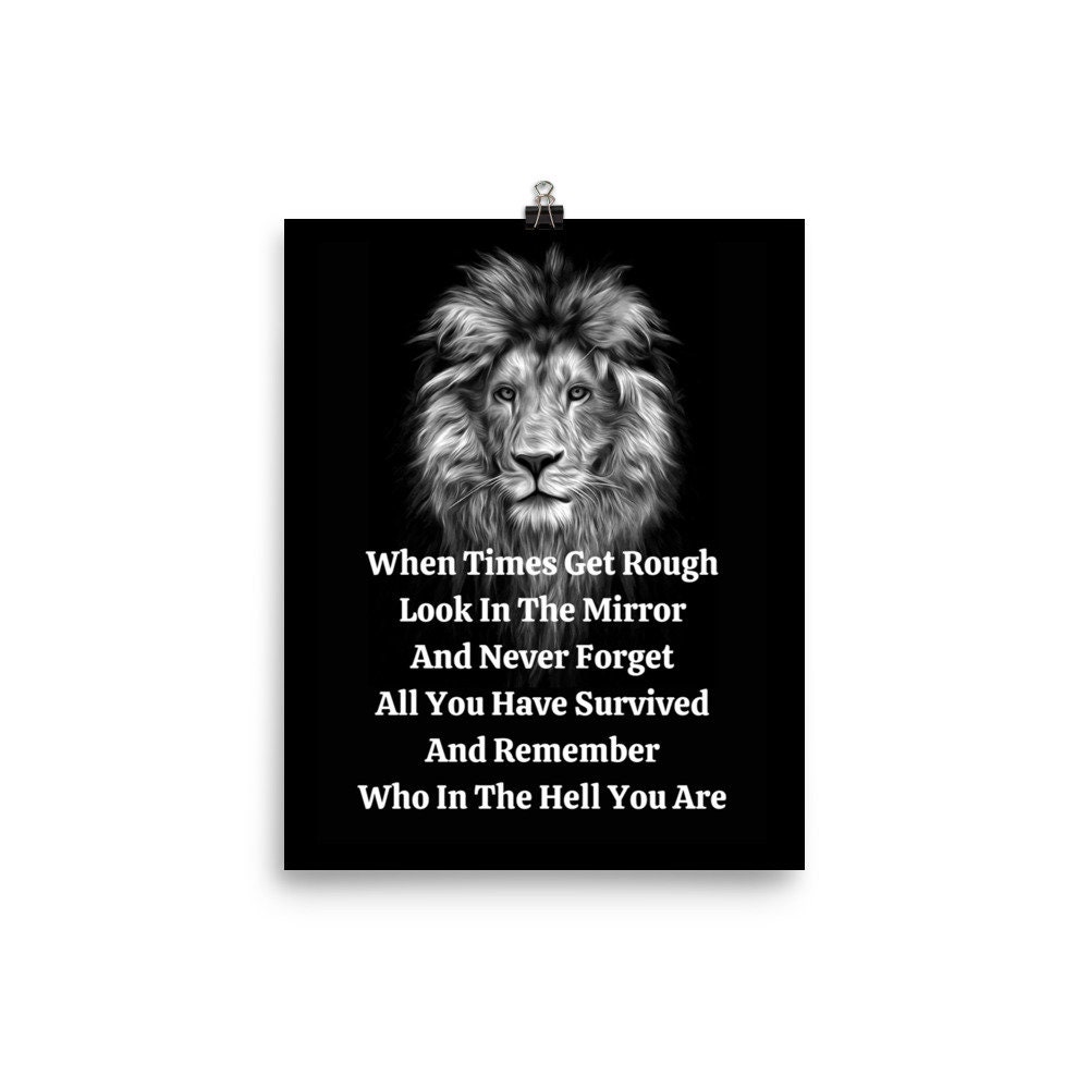 Inspirational Motivational Poster Animal Theme Lion Poster, Lion Wall ...