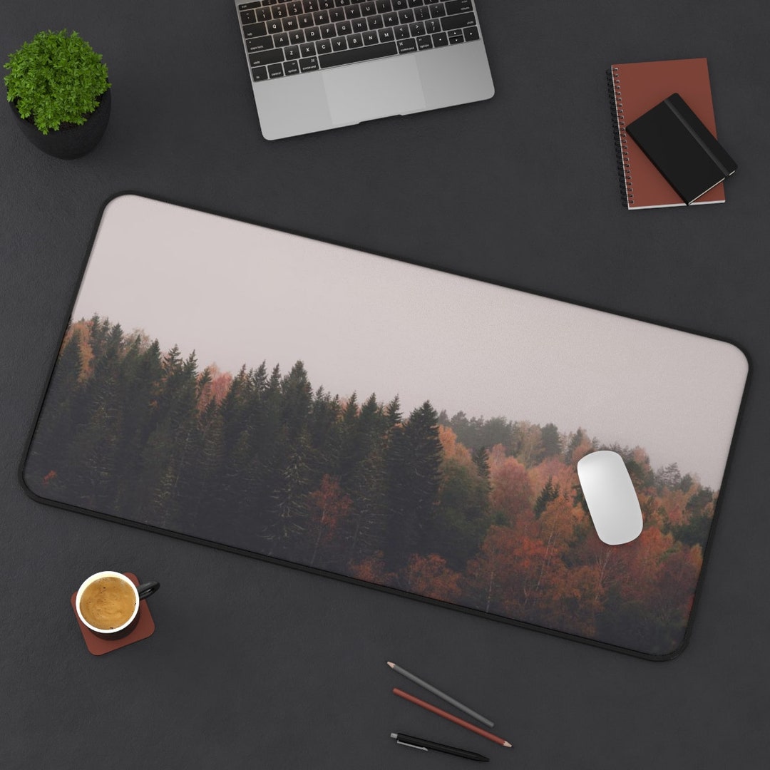 Desk Mat Forest Nature Desk Mat Forest Mouse Pad Botanical Desk Pad ...