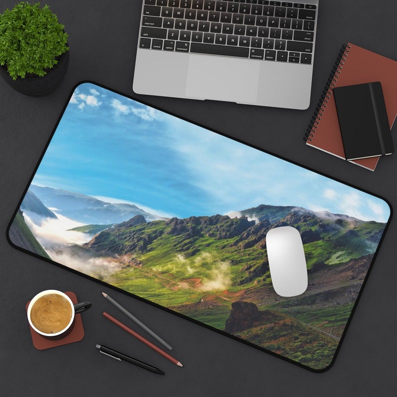 Mountain Desk Mat Nature Desk Mat Mountain Mouse Pad Landscape - Etsy