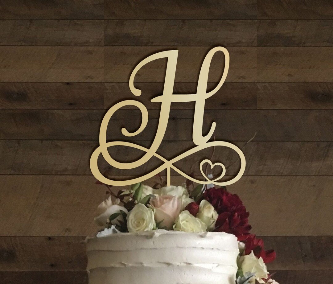 H Cake Topper, Wedding Cake Topper, Cake Toppers for Wedding, Rustic ...