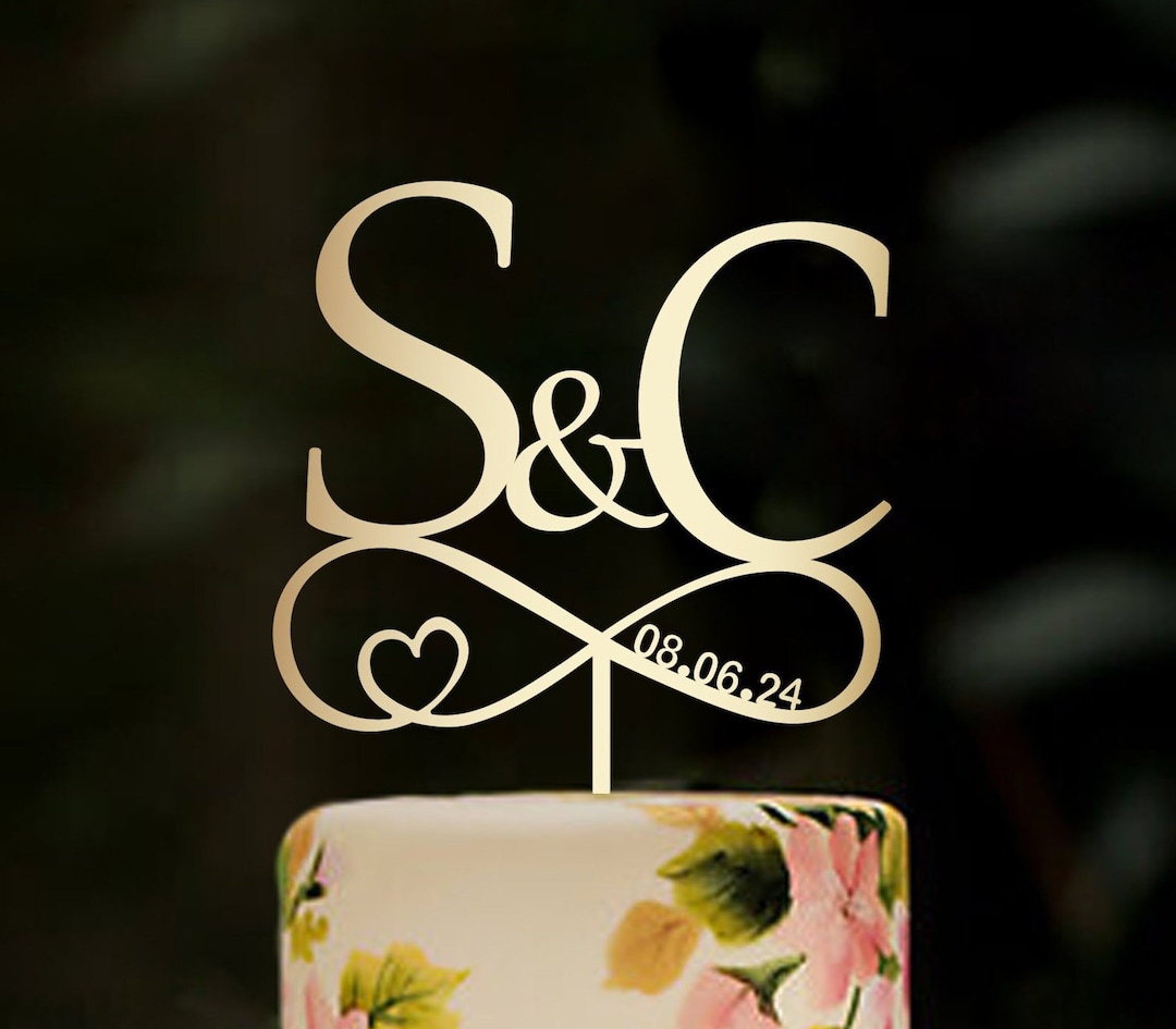 Wedding Cake Topper, Eternity Symbol, Cake Toppers for Wedding, Wooden ...