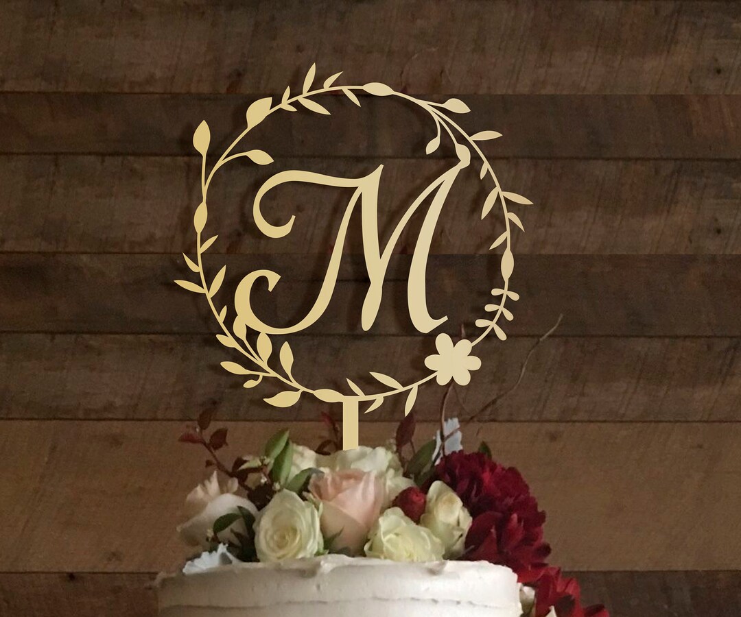 M Cake Topper, Wedding Cake Topper, Cake Toppers for Wedding, Rustic ...