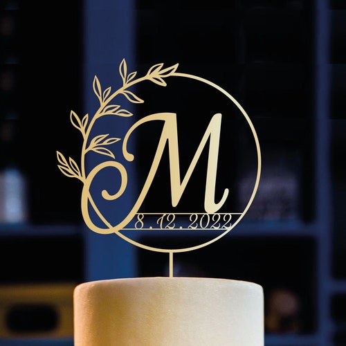 M Cake Topper Wedding Cake Topper Cake Toppers for Wedding - Etsy