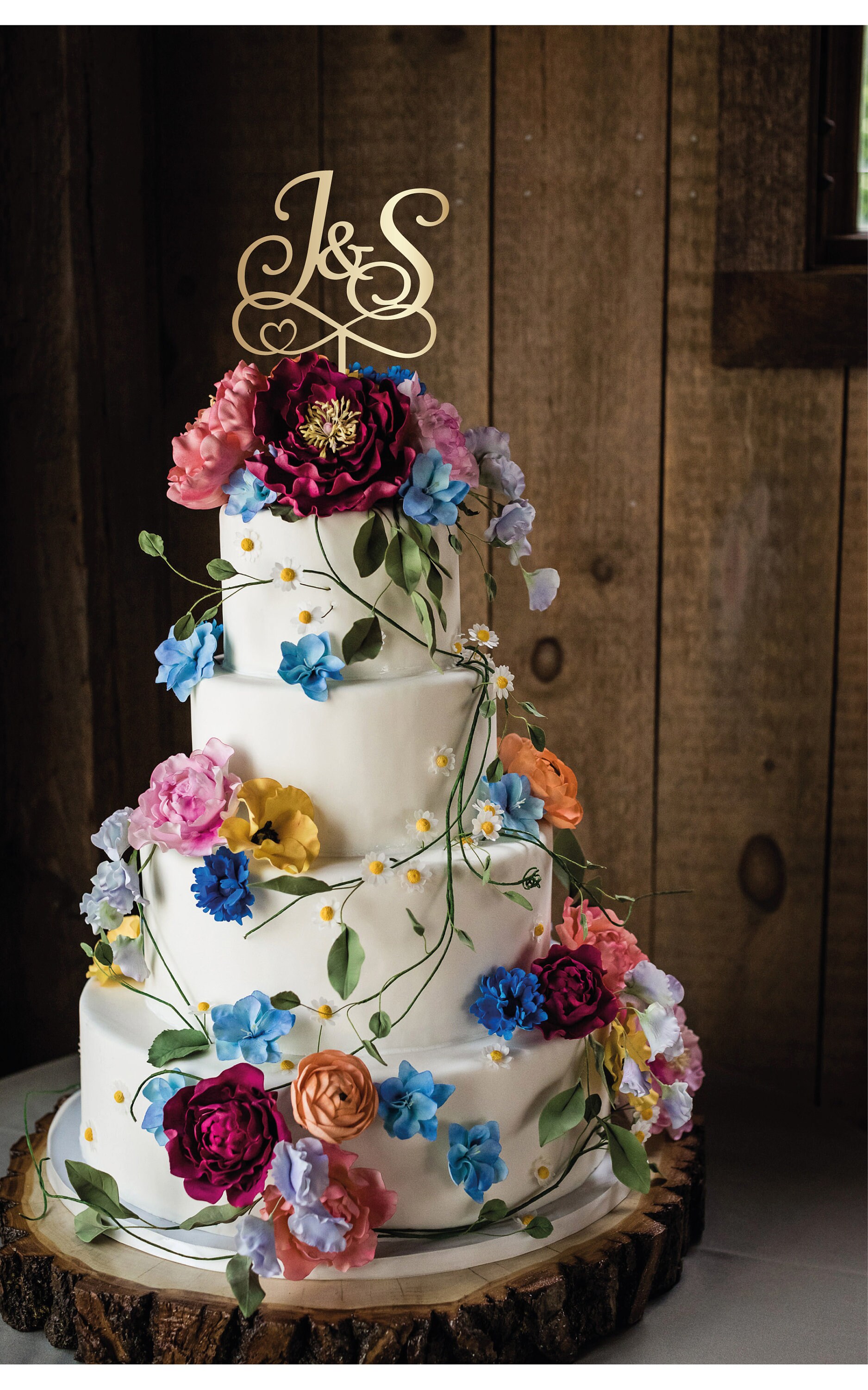Personalized Wedding Cake Topper: Rustic Initial Cake Decoration - Etsy
