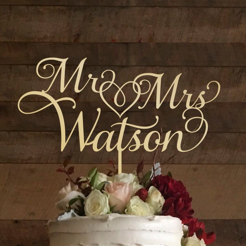 Cake Topper Mrs N Mrs - Etsy UK