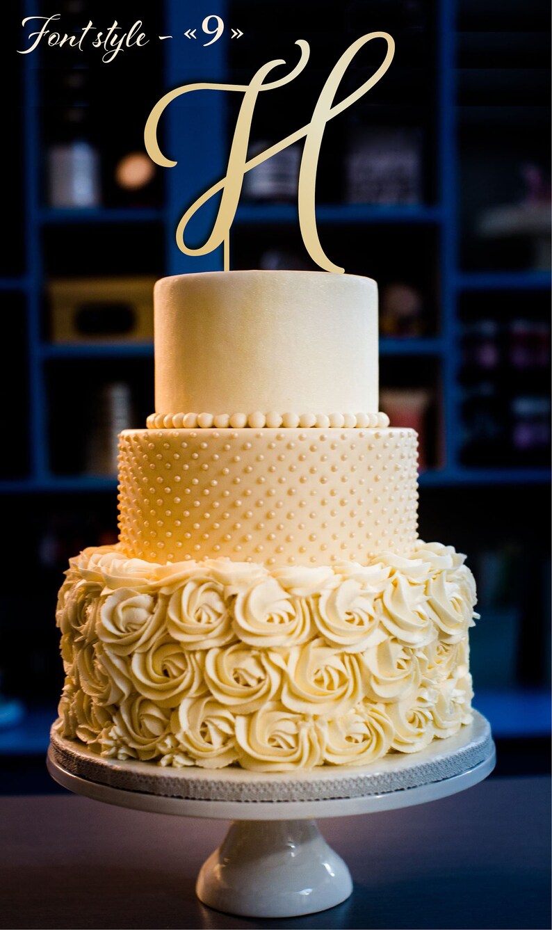 H Cake Topper Cake Topper Wedding Letter Cake Topper | Etsy