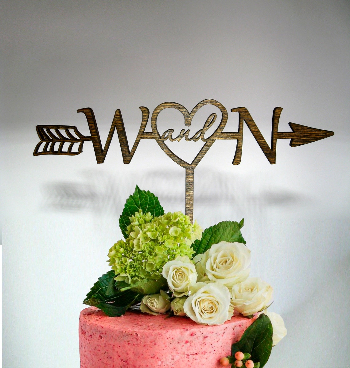Arrow Rustic Wedding Cake Topper Custom Cake Topper Wedding | Etsy