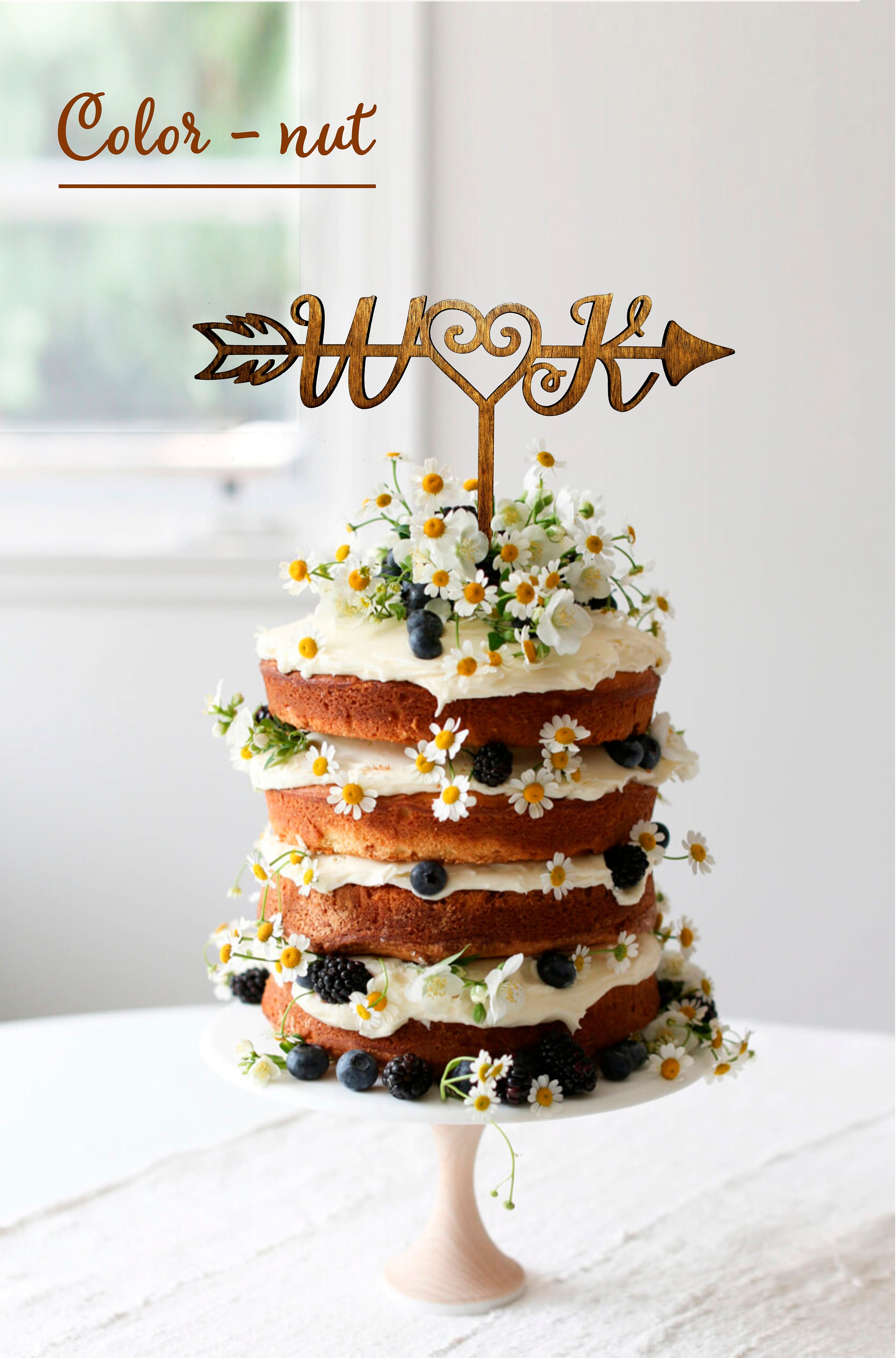 Arrow Rustic Wedding Cake Topper Custom Cake Topper Wedding - Etsy