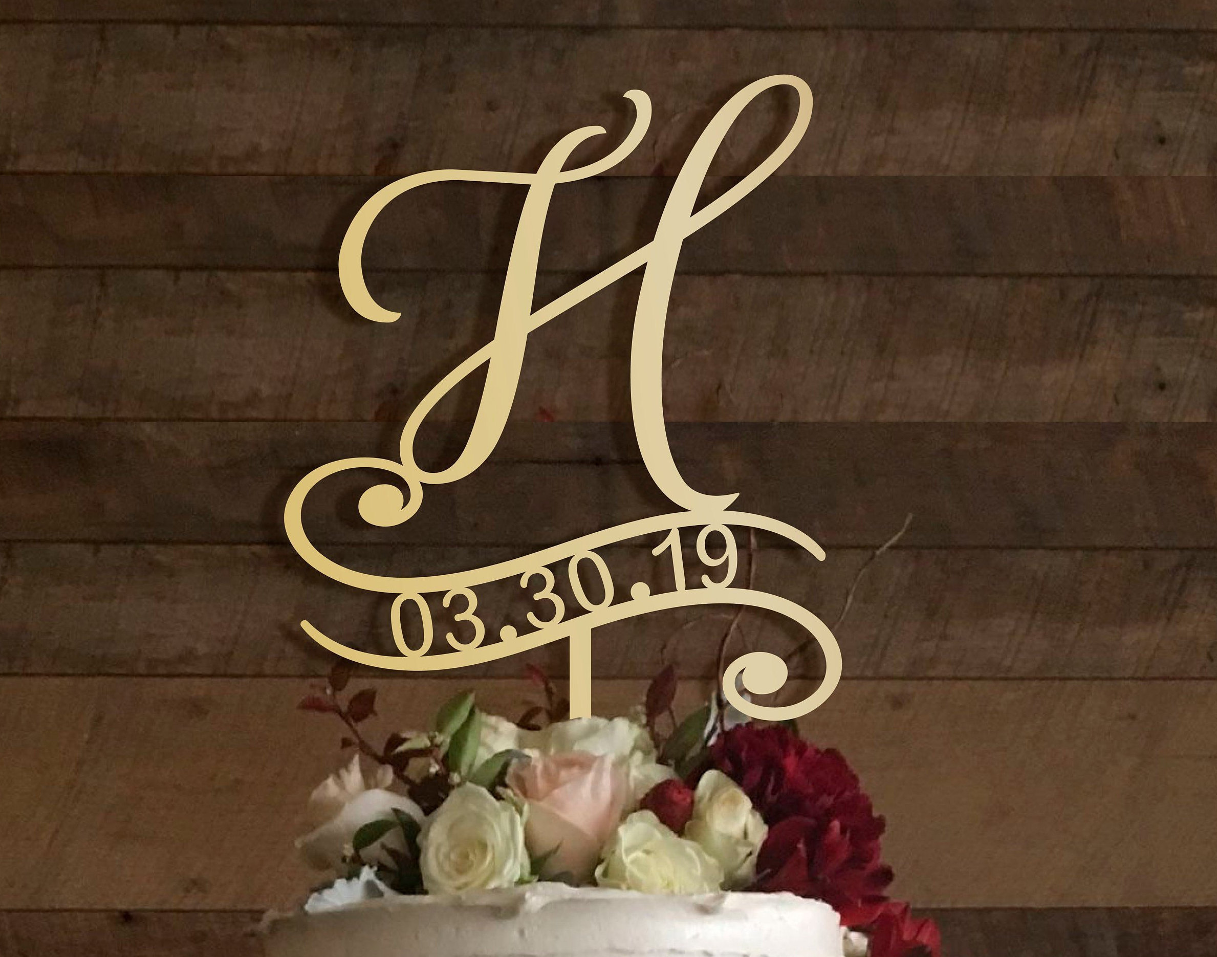 H cake topper wedding cake topper cake toppers for wedding | Etsy