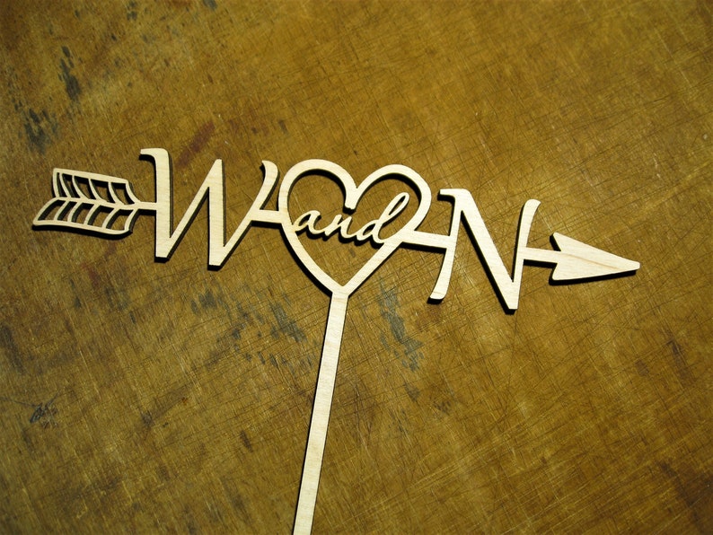 Arrow Rustic Wedding Cake Topper Custom Cake Topper Wedding | Etsy