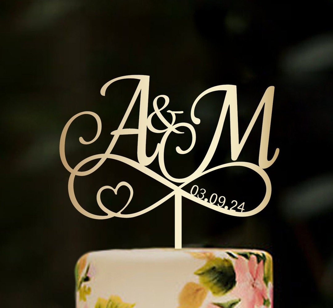 Wedding Cake Topper, Eternity Symbol, Cake Toppers for Wedding, Wooden ...