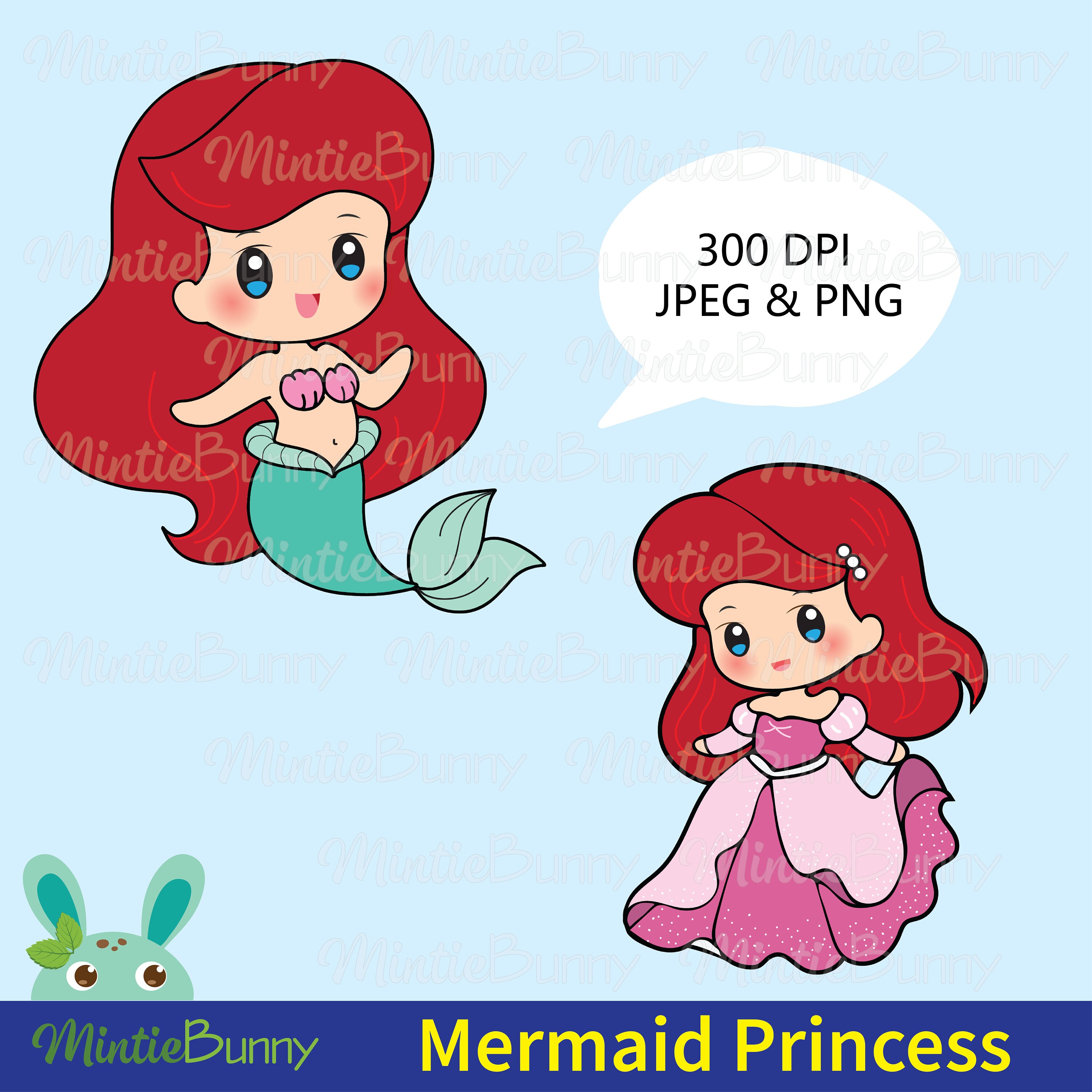 Mermaid Clipart - Magic - Princess Clipart - Princess Planner Sticker ...