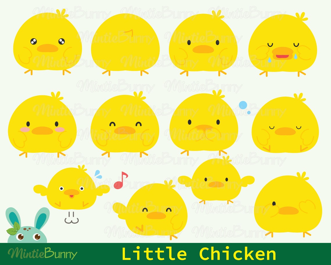 Chicken Clipart Animal Clipart Cute Clipart Chicken | Etsy