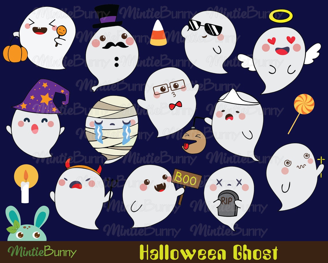 Halloween Clipart Ghost Clipart Ghost Party Ghost | Etsy