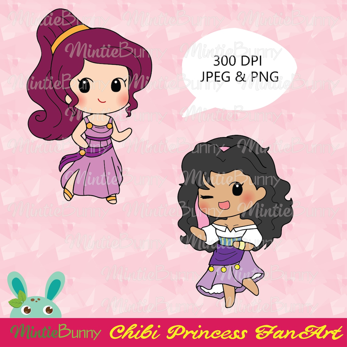 Cute Chibi Princess Clipart - Princess Clipart - Chibi Girls Clipart ...