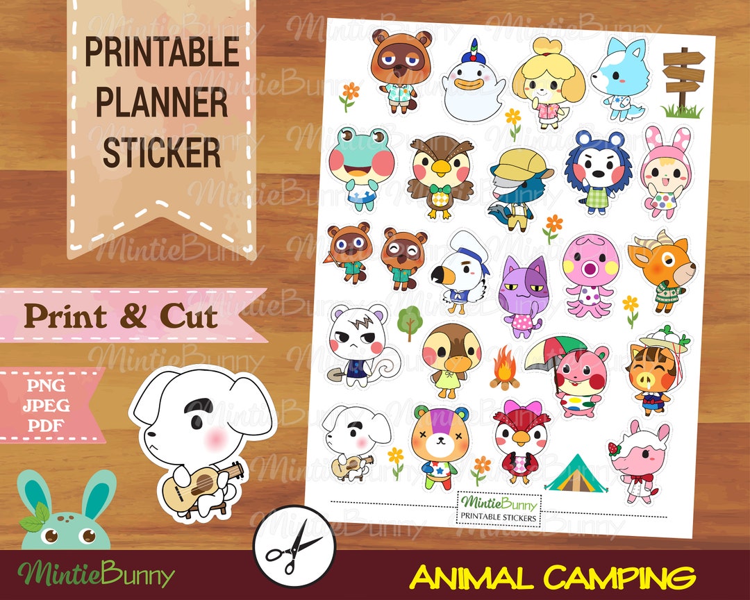 Animal TOWN Printable Sticker - Printable Planner Stickets - Animal ...