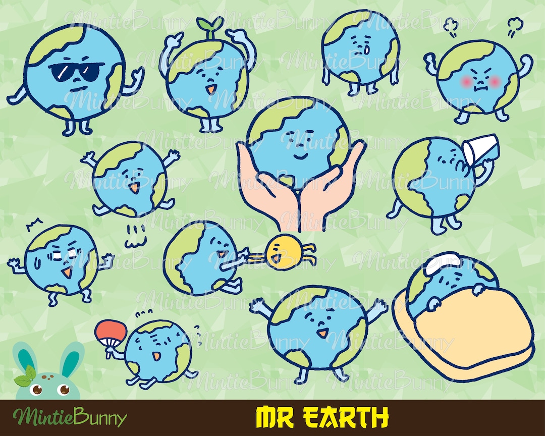 Earth Clipart - Chibi Earth Clipart - Instant Download - Printable ...