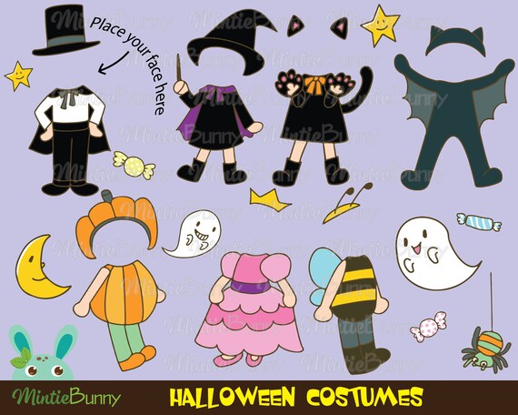 Halloween Clipart Halloween Costume Clipart Witch Clipart | Etsy