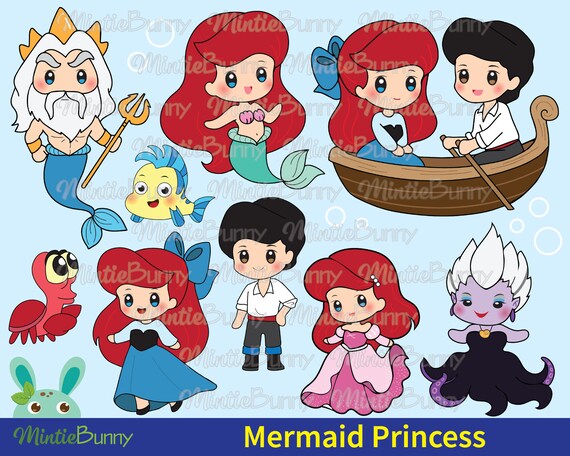 Mermaid Clipart Magic Princess Clipart Princess Planner | Etsy