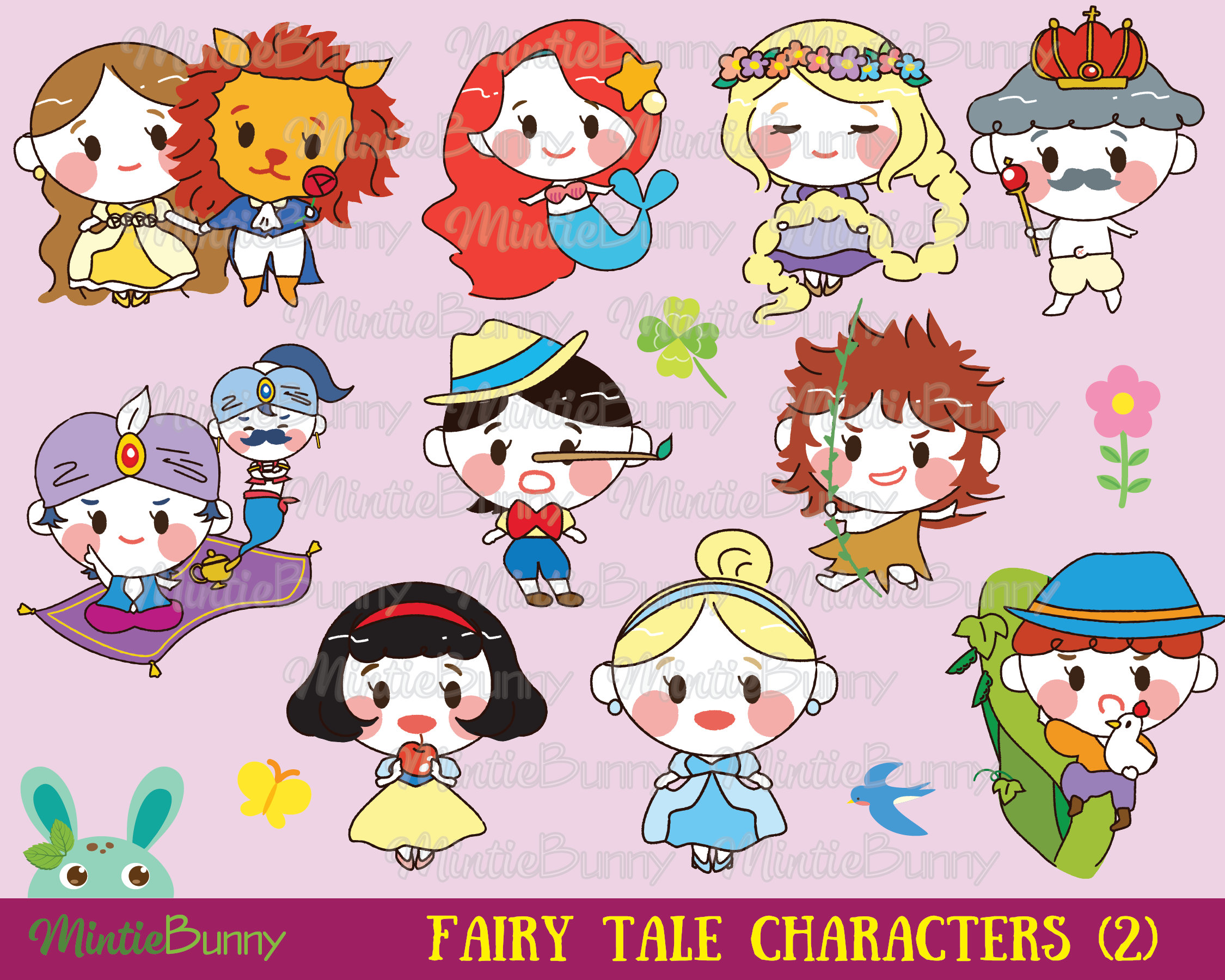 Fairy Tale Clipart - Hand Drawn - Princess Clipart - Printable Planner ...