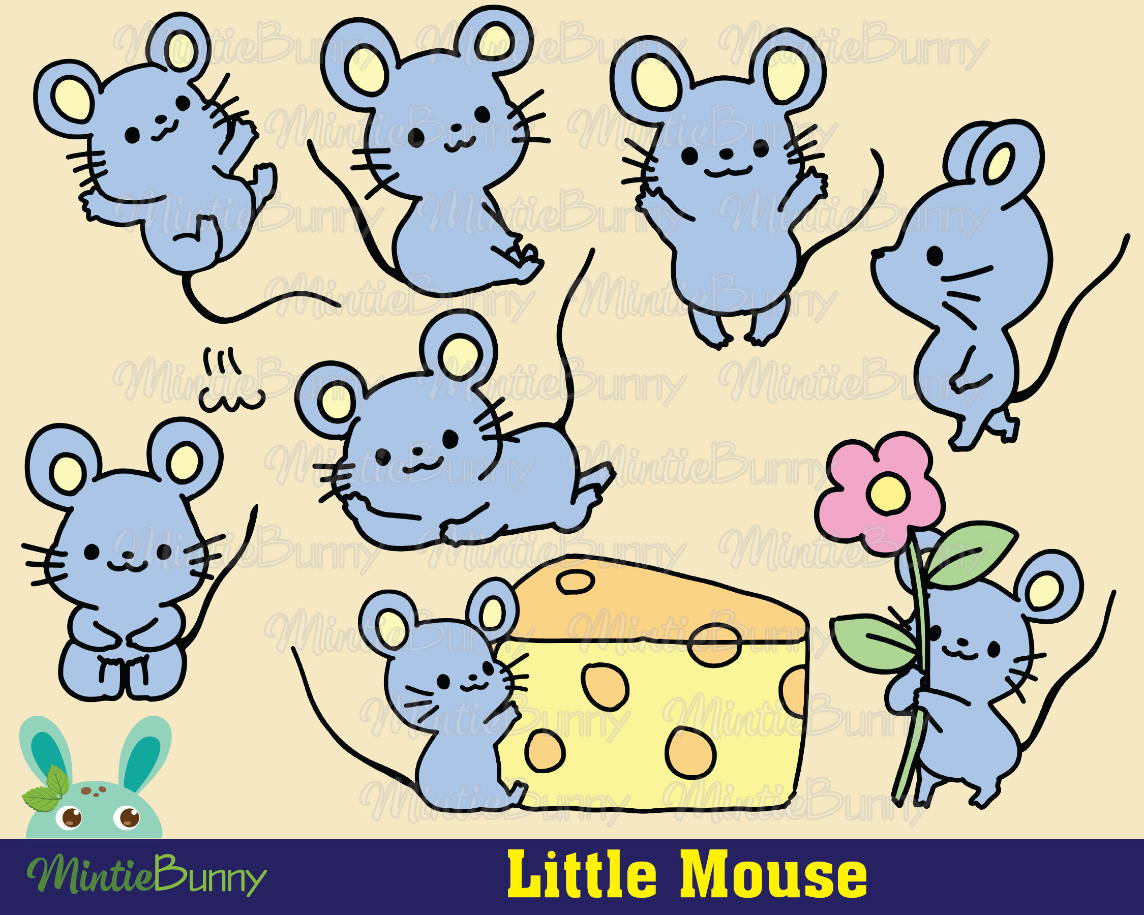 Mouse Clipart - Animal Clipart - Mice Clipart - Hamster Kawaii - Hand ...