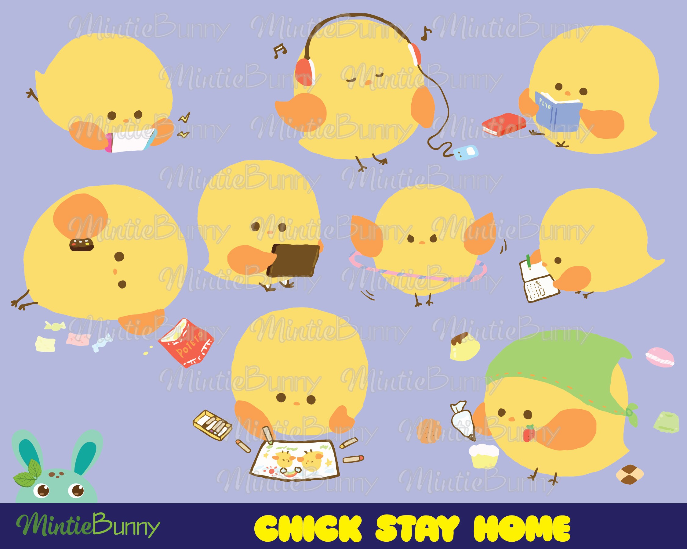 Chicken clipart Stay Home Clipart Animal Clipart Hand | Etsy