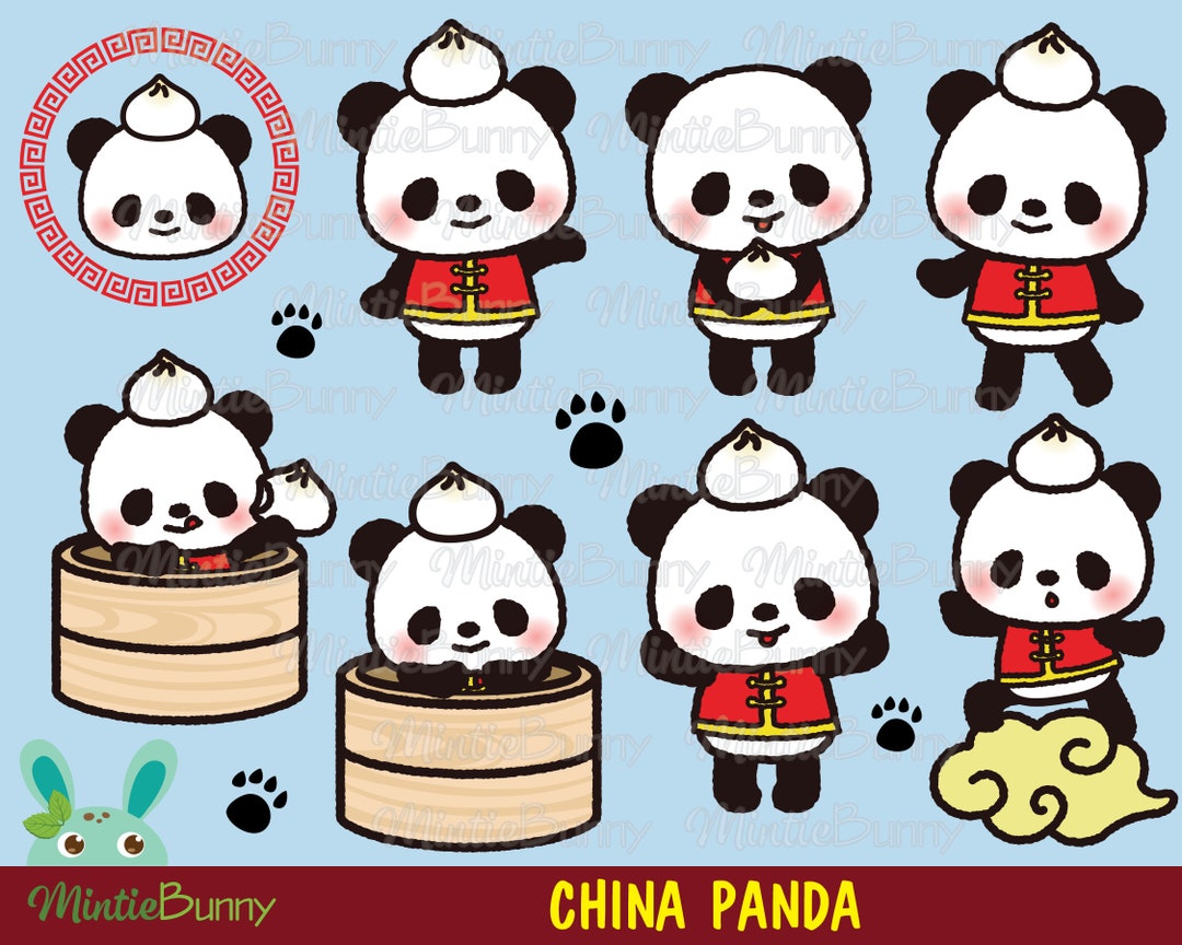 Panda Clipart - Animal Clipart - China Bear Clipart - Kawaii Clipart ...