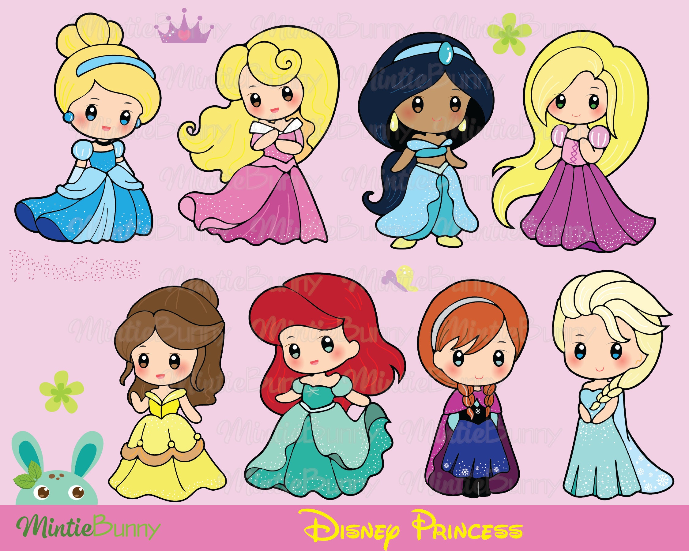 Disney Princess ClipArt Princess Clipart Disney Princess | Etsy