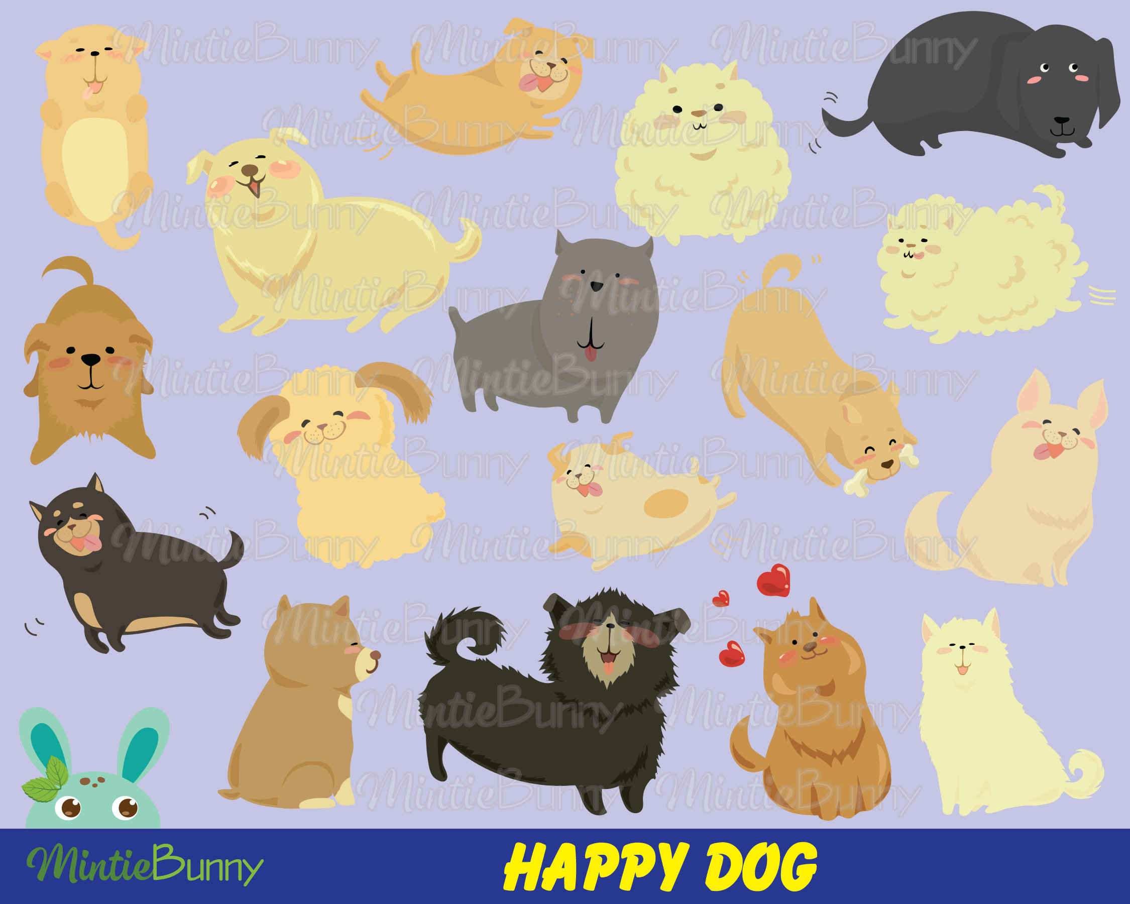 Dog Clipart Animal Clipart Funny Clipart Puppy Kawaii | Etsy