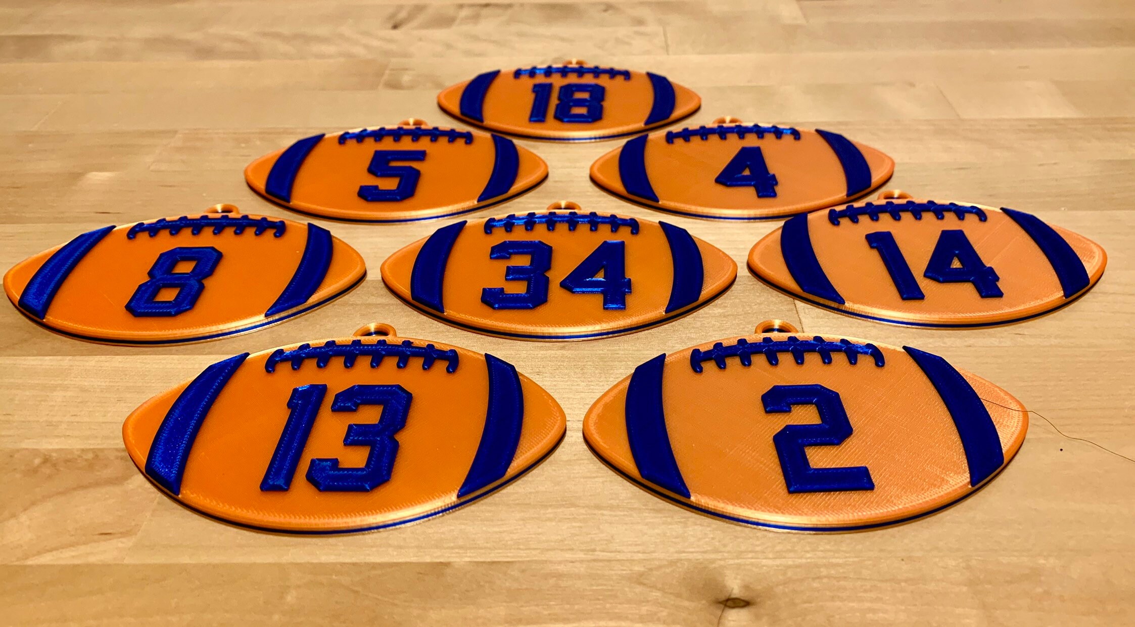 Custom Football 3D Printed Bag Tags - Etsy