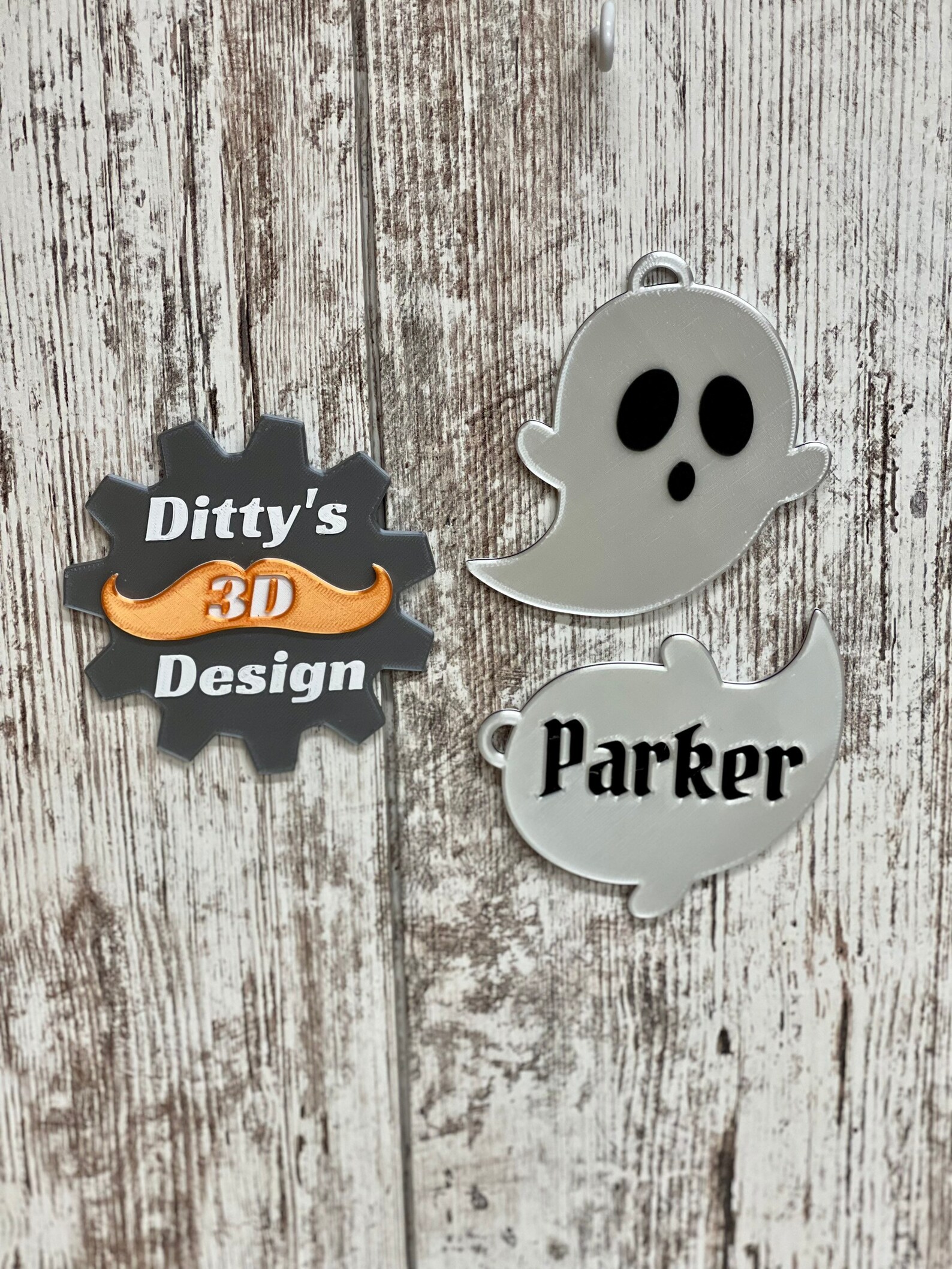 Personalized 3D Printed Ghost Trick or Treat Bag Tag, Halloween Tag ...
