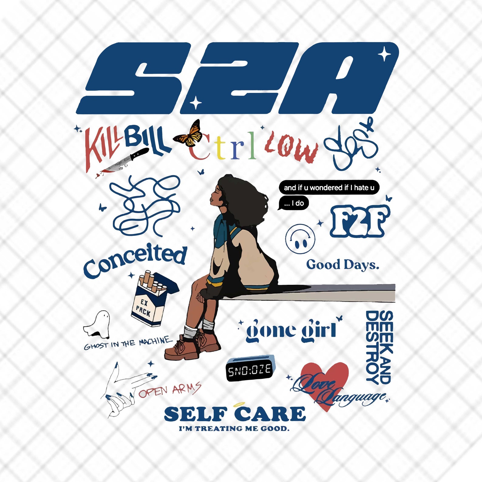 S.Z.A Singer PNG Download, SZA SOS Tour 2023 Png, Kill Bill Sos ...